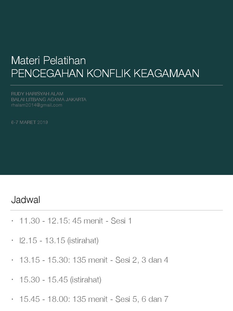 Modul Diklat Pencegahan Konflik | PDF | Sains & Matematika