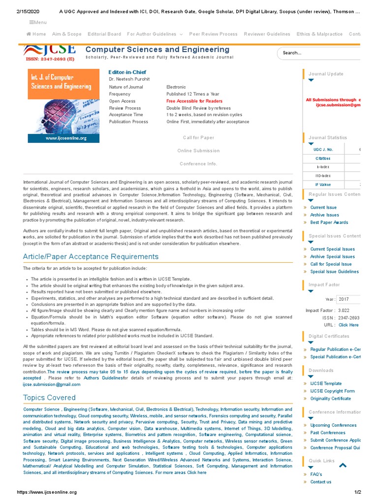 International Journal of Computer Sciences and Engineering: Article ...