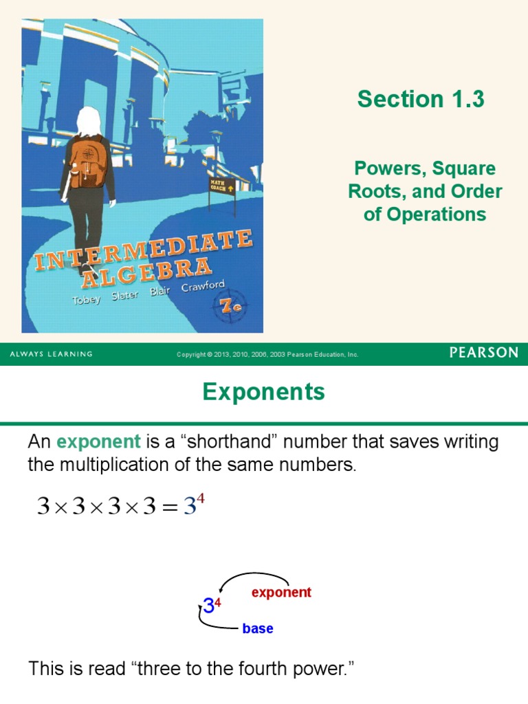 Section 1.3: Powers, Square Roots, and Order of Operations | PDF ...