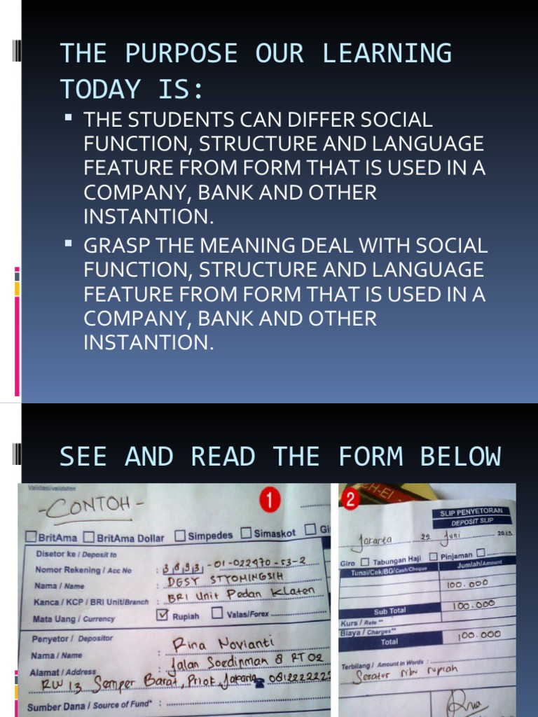 PowerPoint Form Explanation