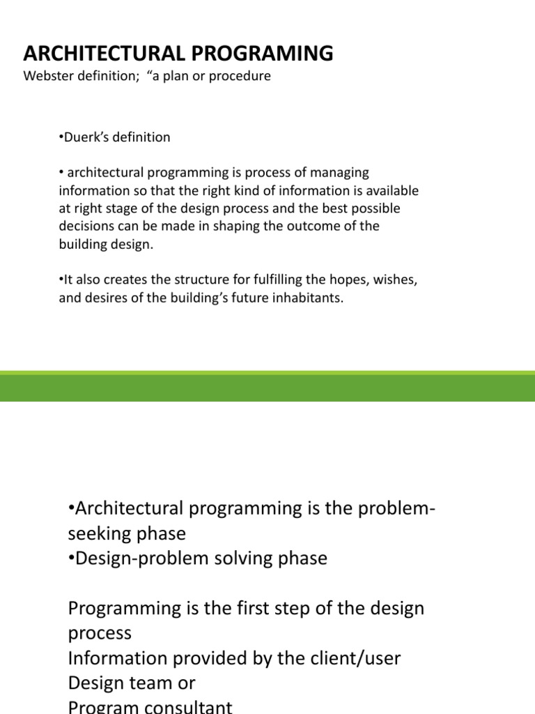 Architectural Programming | PDF | Goal | Design
