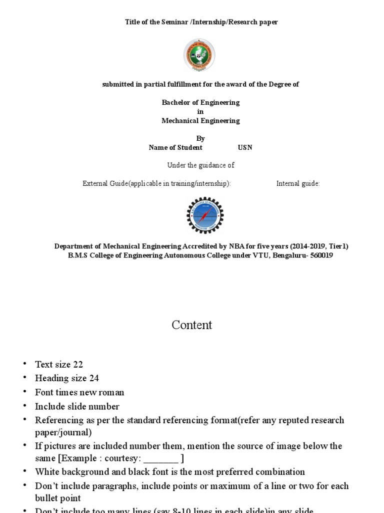 Under The Guidance of External Guide (Applicable in Training/internship ...