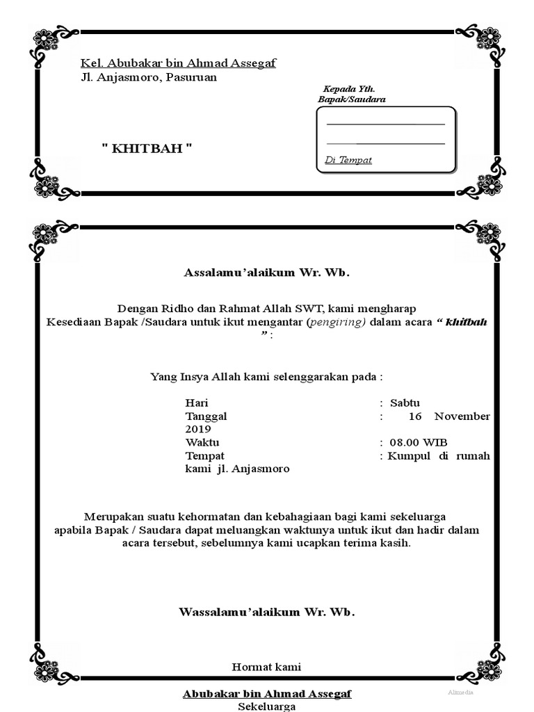 Undangan Lamaran | PDF