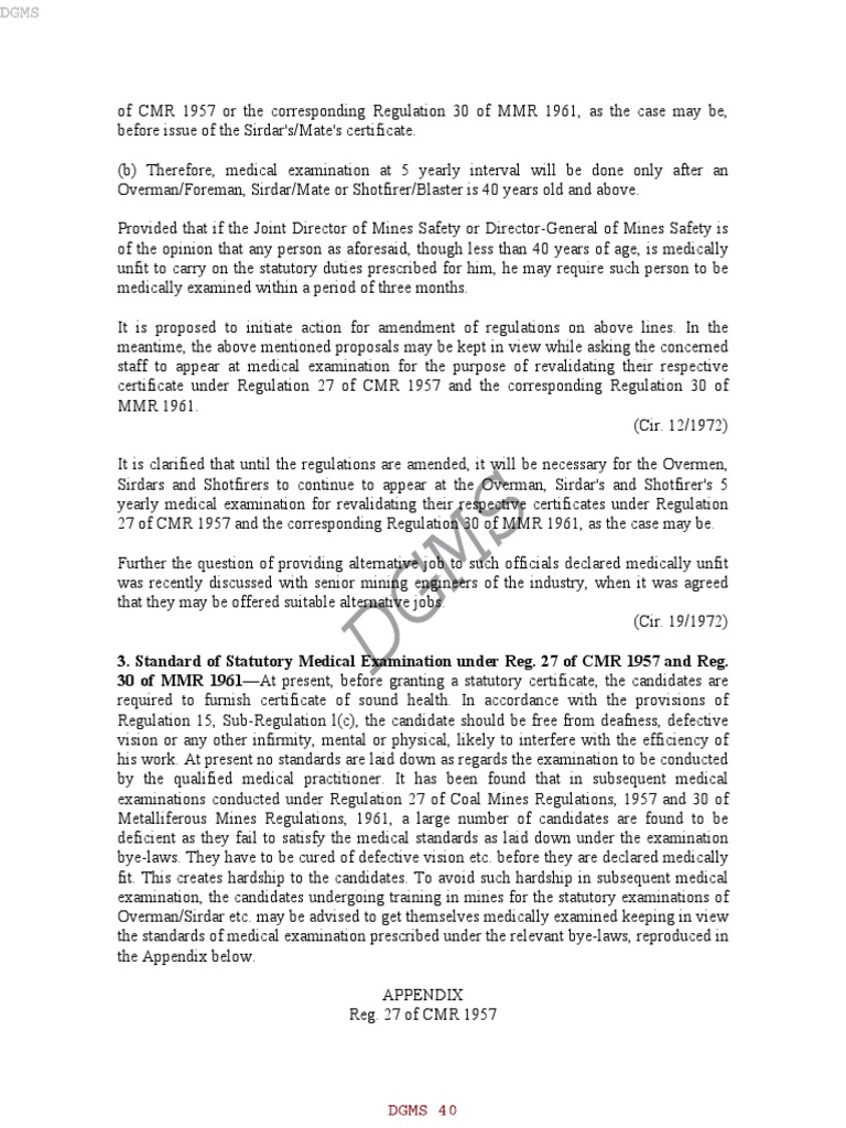 DGMS Circular - 5 PDF | PDF | Coal Mining | Flood