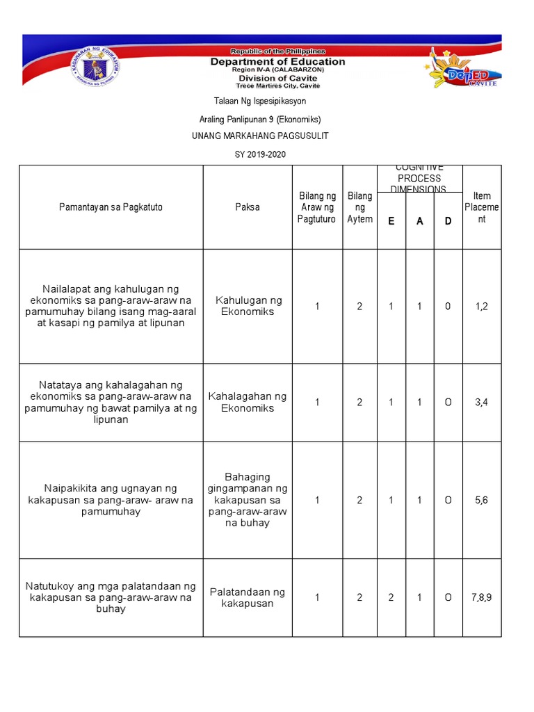Tos - First Quarter Ekonomiks | PDF