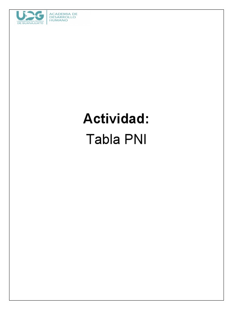 Tabla PNI | PDF | Liderazgo | Toma de decisiones