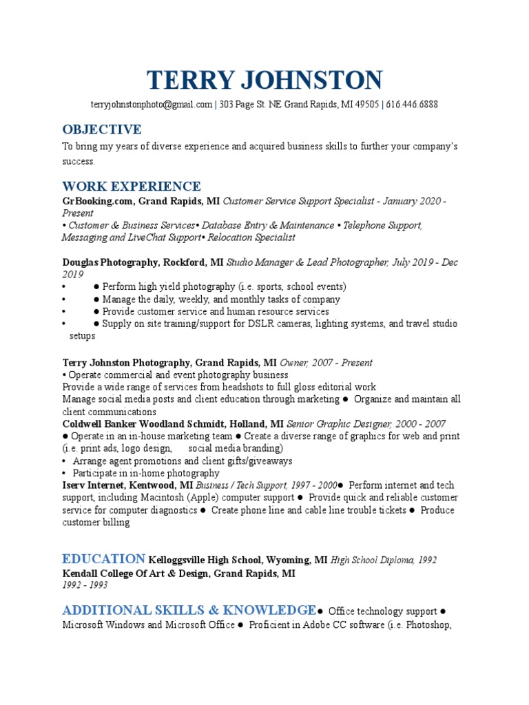 Terry Johnston Resume | PDF | Social Media | Popular Culture & Media ...