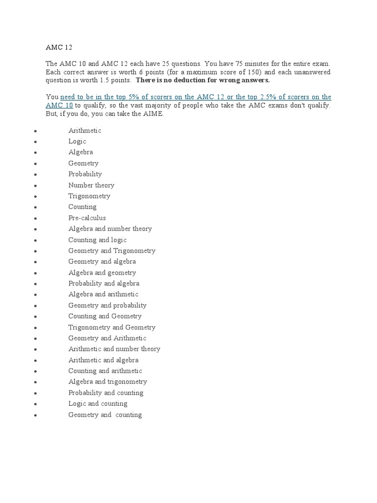 Need To Be in The Top 5% of Scorers On The AMC 12 or The Top 2.5% of ...