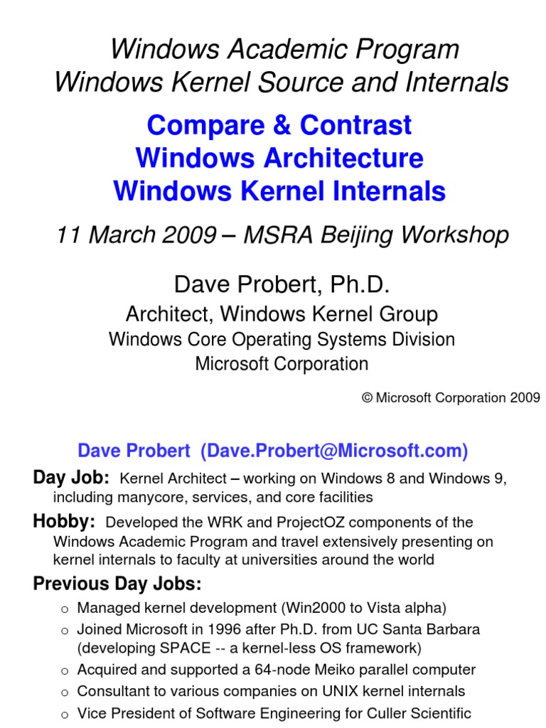 NT Kernel Internals PDF | PDF | Windows Nt | Kernel (Operating System)
