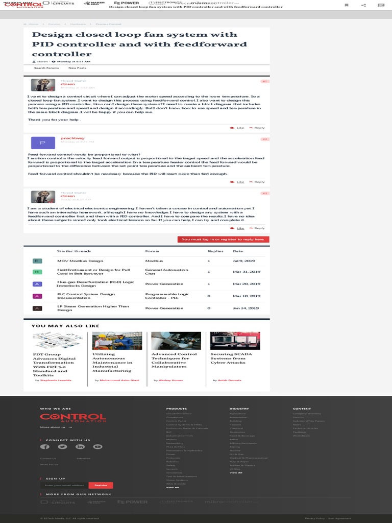 Design Closed Loop Fan System With PID Controller and With Feedforward ...