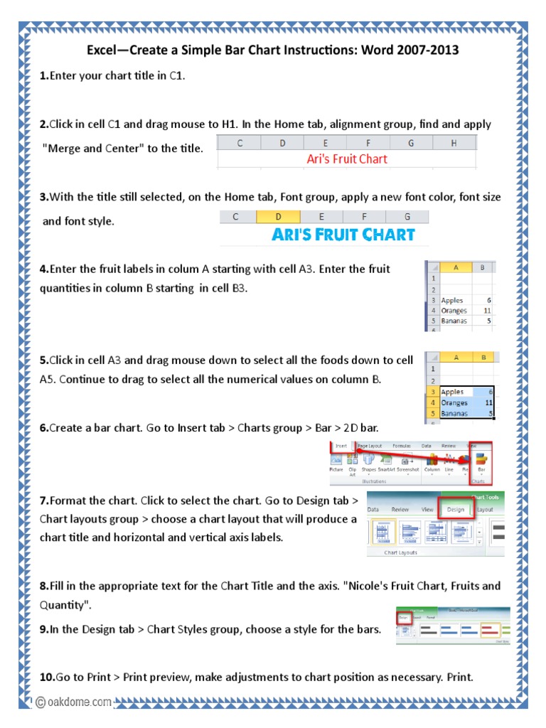 Create a Bar Chart in Excel 2007-2013 | PDF | Computers