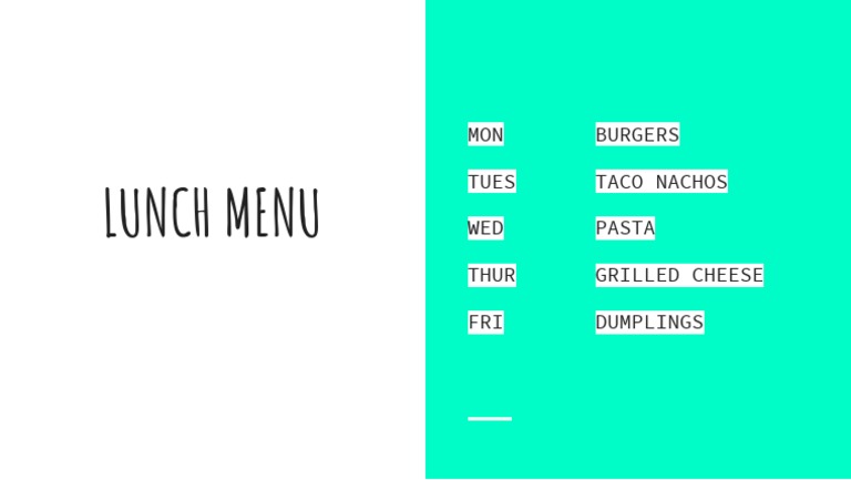 Lunch Menu | PDF