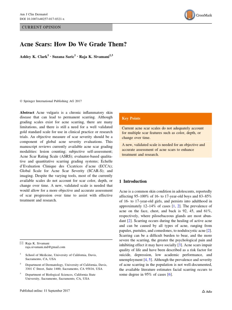 Acne Scar Grading: Current Challenges | PDF | Scar | Dermatology