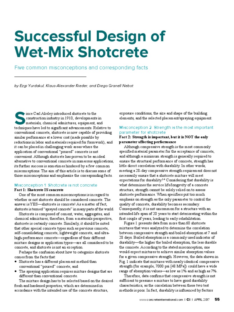 Successful Design of Wet-Mix Shotcrete: Five Common Misconceptions and ...