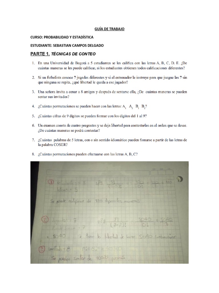 Tecnicas de Conteo y Probabilidad | PDF