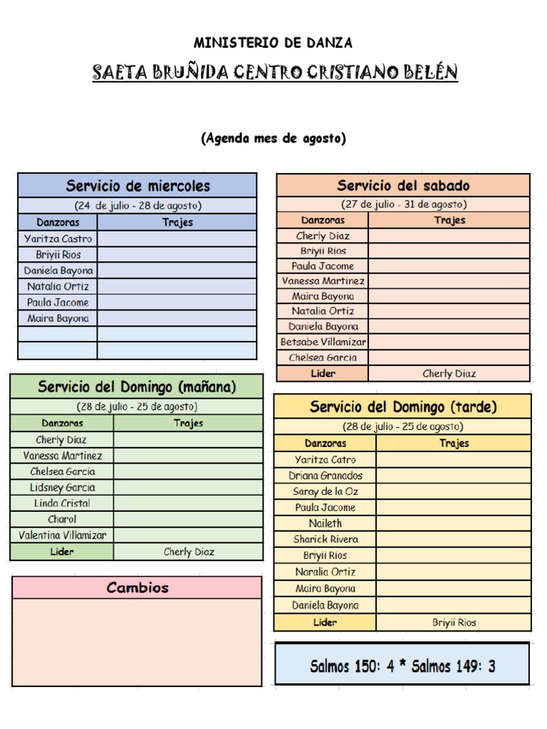 Agenda - Ministerio de Danza Saeta Bruñida | PDF