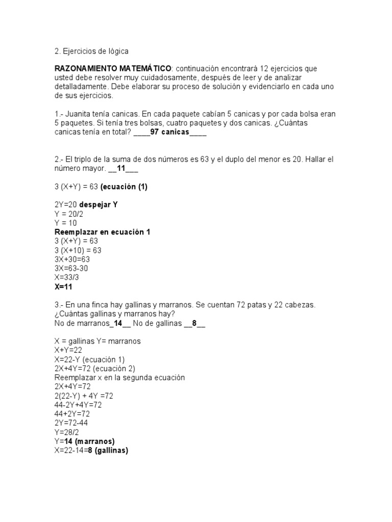 Ejercicios de Lógica Matemática | PDF | Enseñanza de matemática | Violencia