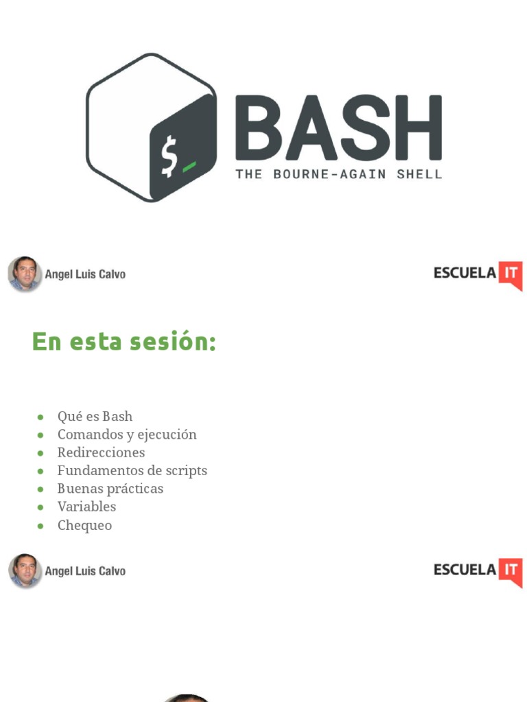 Introducción a Bash y Scripts | PDF | Interfaz de línea de comando | Lenguaje de escritura