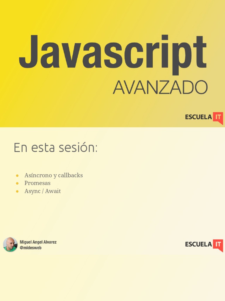 10 - Javascript Avanzado PDF Clase 7 Asíncrono | PDF | Script Java | Software