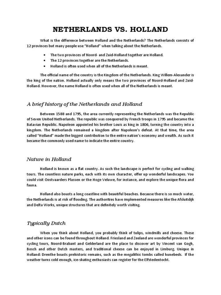Netherlands VS Holland | PDF | Netherlands