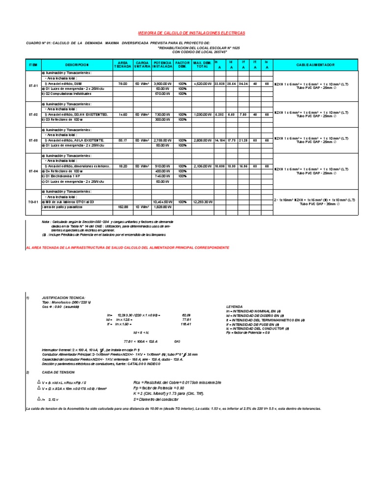 Calculo de Maxima Demanda Modelo | PDF | Sistema Internacional de ...