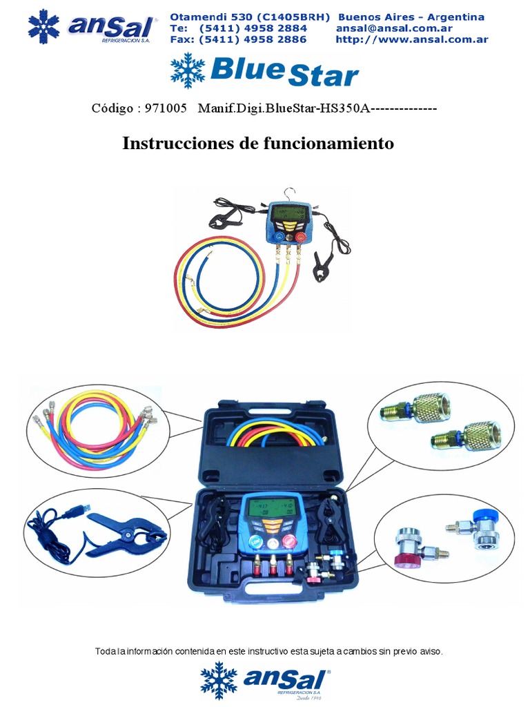 Manual Manifould Digital PDF | PDF | Presión | Refrigeración
