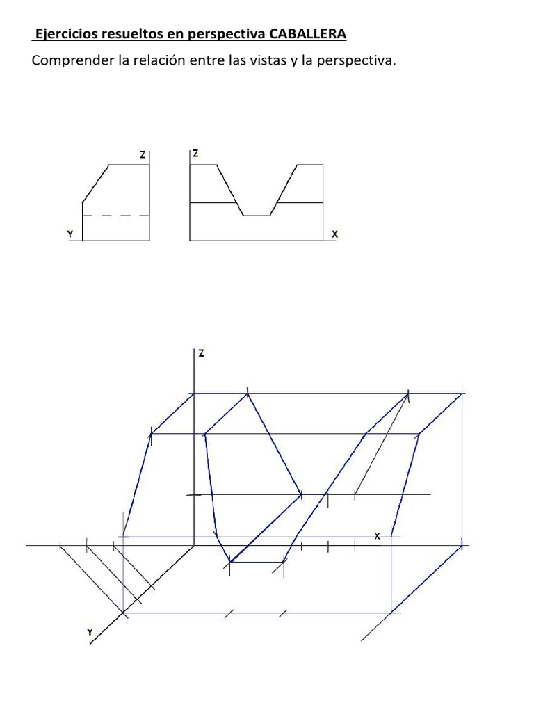 4 - Ejercicios Resueltos en Perspectiva CABALLERA | PDF
