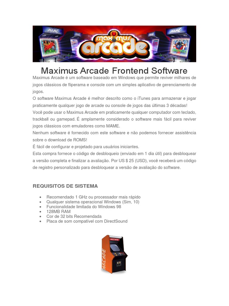 Manual de Configuração Maximus Arcade Frontend | PDF | Front-end e back ...