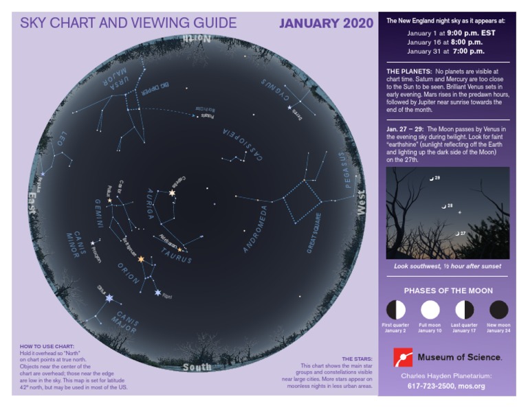 Sky Chart and Viewing Guide: January | Download Free PDF | Night Sky | Sky