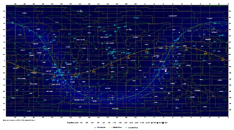 Constellations Map Equ110112 | PDF | Stellar Groupings | Sky Regions