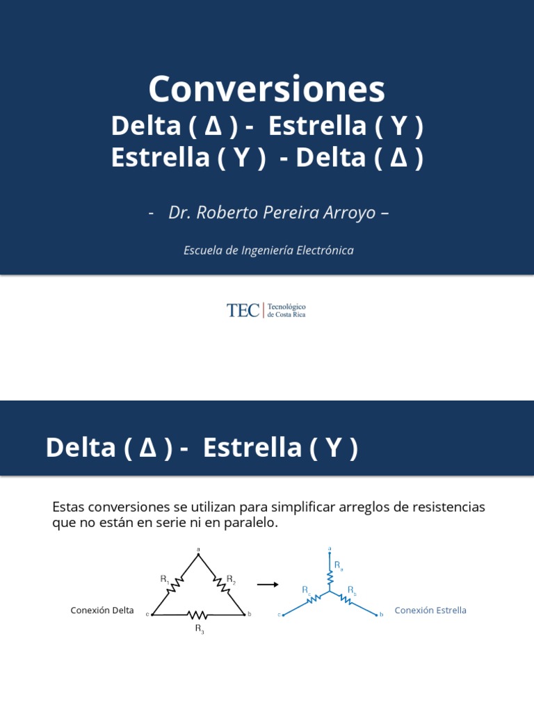 Conversiones Delta-Estrella Resistencias | PDF | Métodos y materiales ...