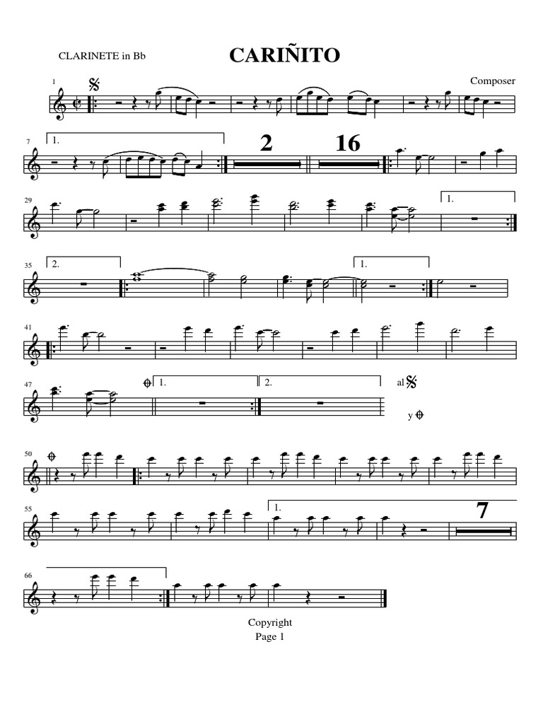 Cariñito Clarinete 1 PDF | PDF | Creative Commons