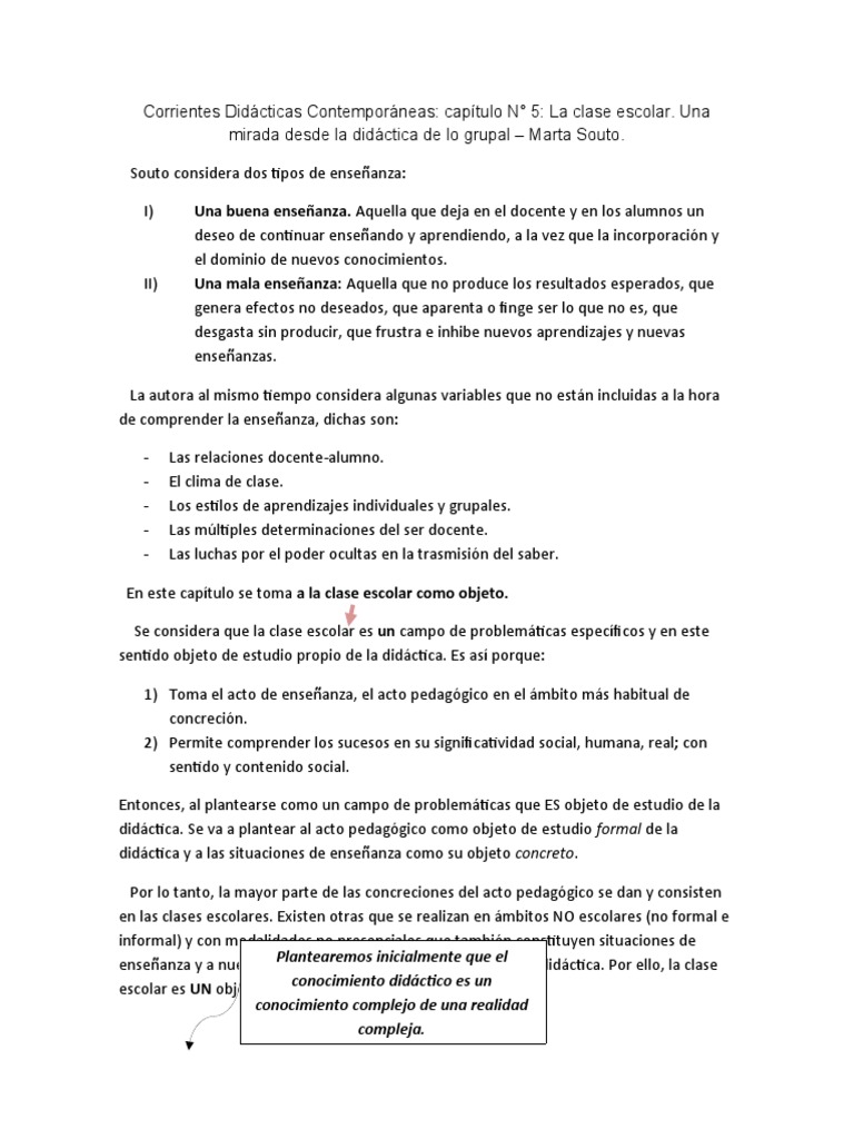 Marta Souto La Clase Escolar | PDF | Complejidad | Hora