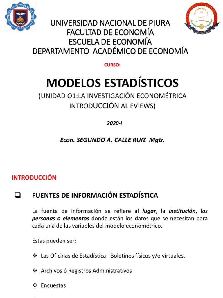 Introduccion Al Eviews Pdf Pdf Econometría Estadísticas
