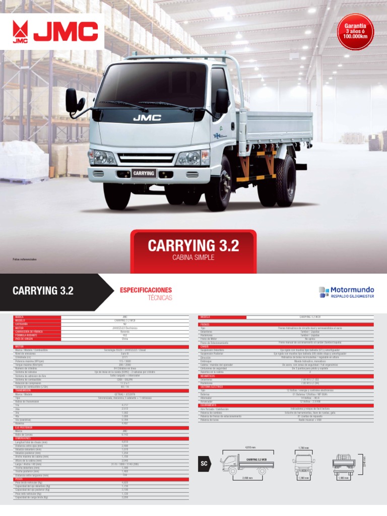 Ficha Técnica JMC Carrying 3.2 | PDF | Turbocompresor | Eje