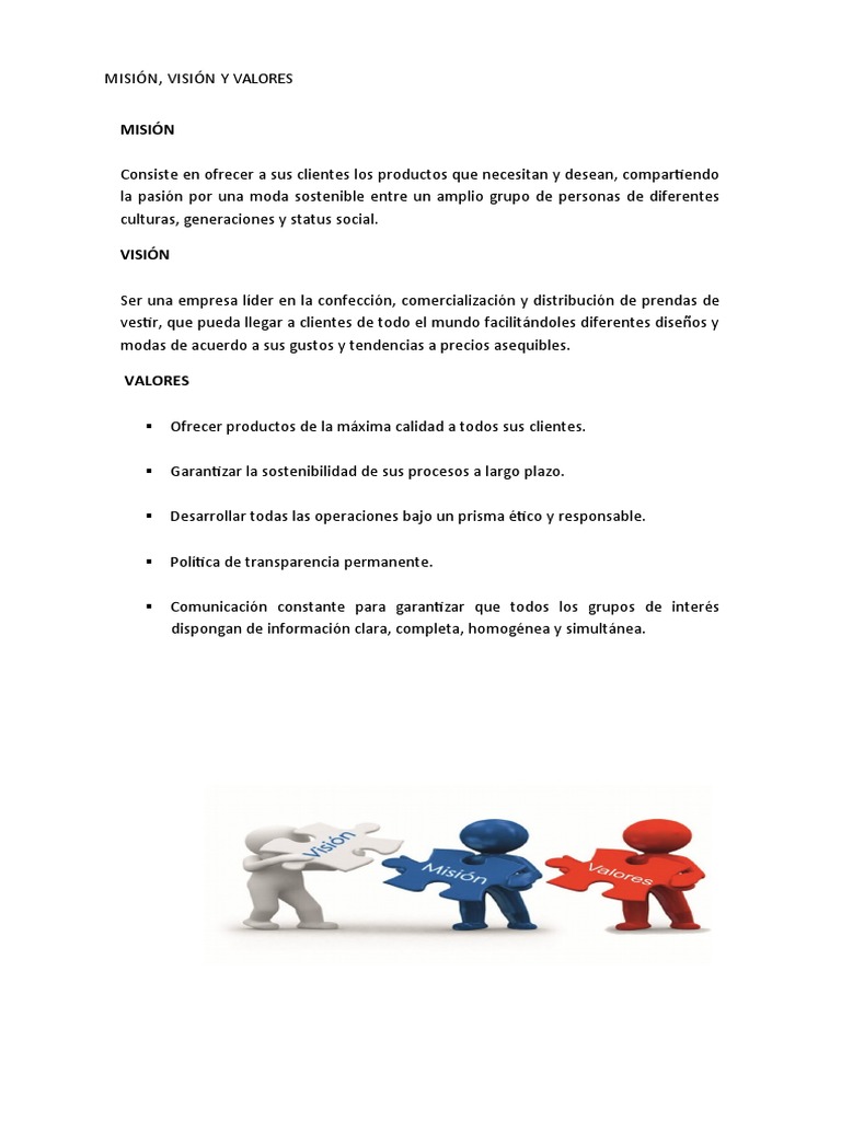 Misión, Visión y Valores Zara | PDF | Fashion | Tecnología de ...