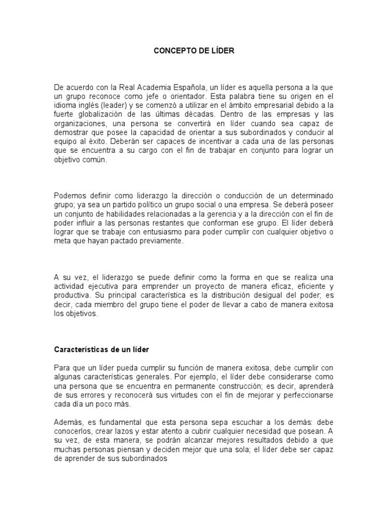 Liderazgo | PDF | Liderazgo | Conceptos psicologicos