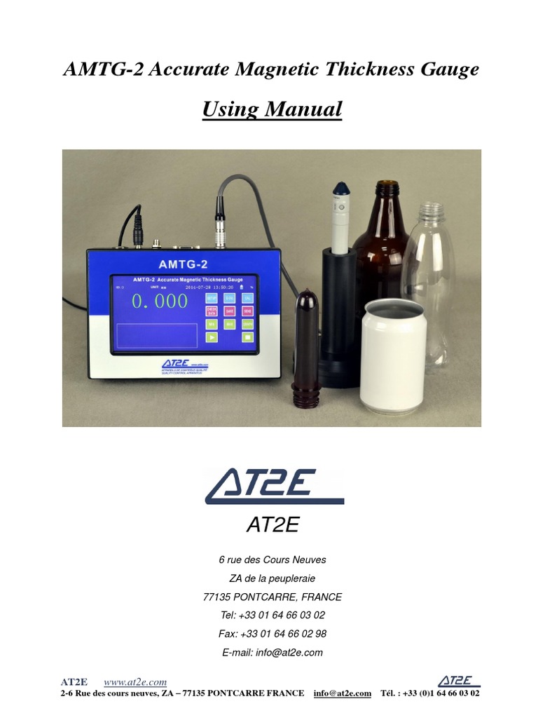 AMTG-2 Magnetic Thickness Gauge Manual | PDF | Calibration | Menu ...