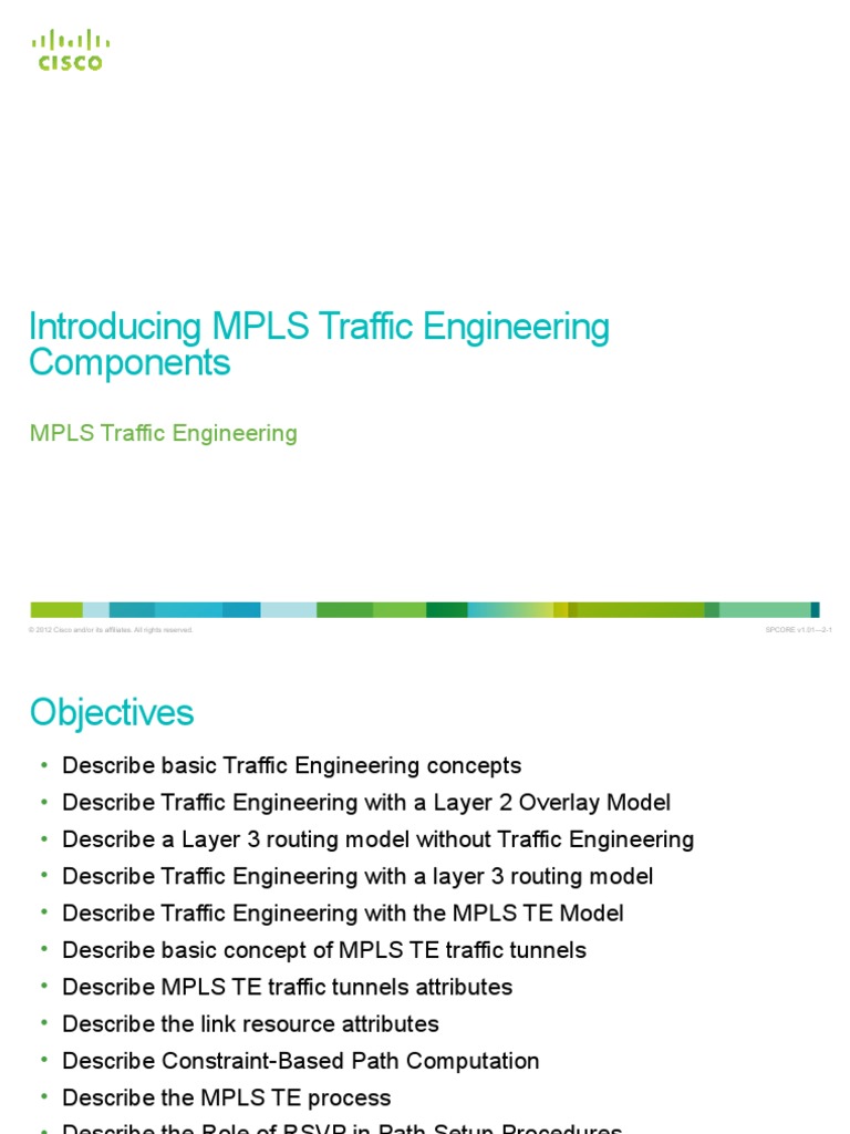 Introducing MPLS Traffic Engineering Components-L01 | PDF | Multiprotocol Label Switching ...