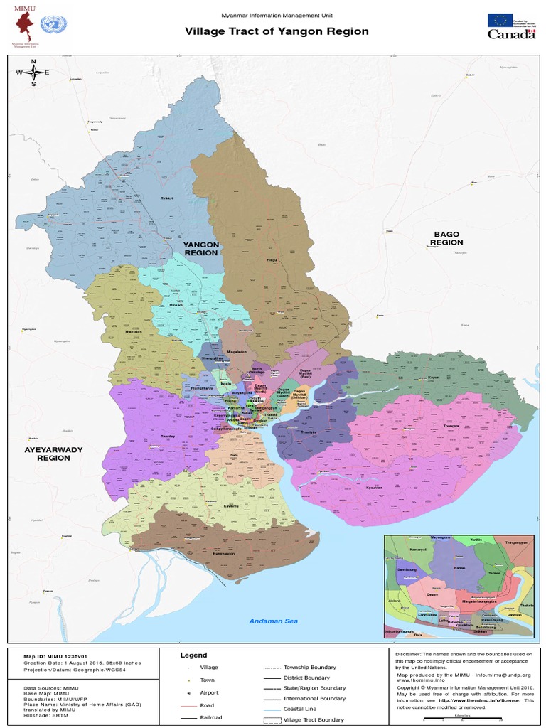 Village Tract of Yangon Region | PDF | Myanmar