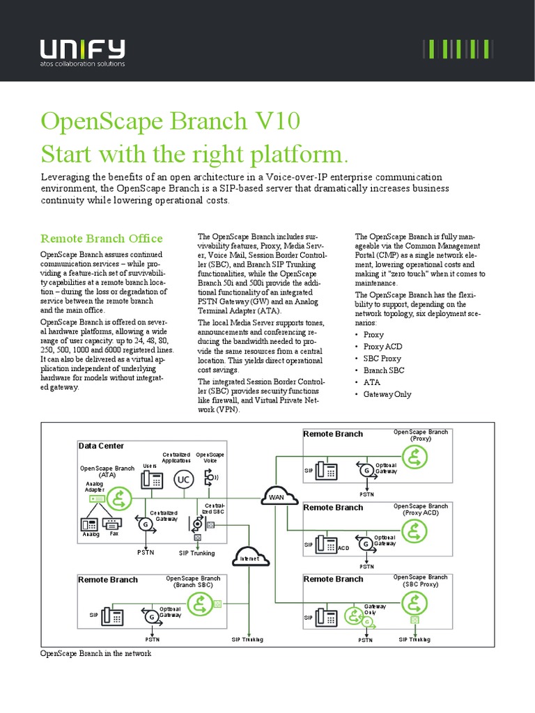 OpenScape Branch V10 | PDF | Session Initiation Protocol | Proxy Server