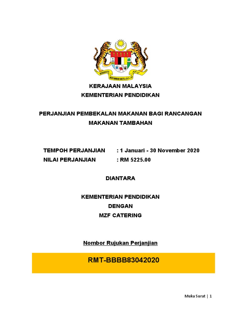 Dokumen Perjanjian RMT 2020 | PDF