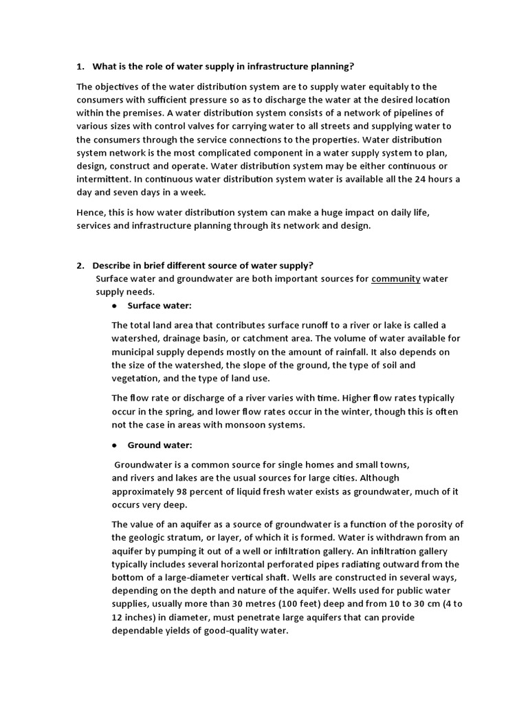 Infrastructure Assignment 2 | Download Free PDF | Water Purification ...