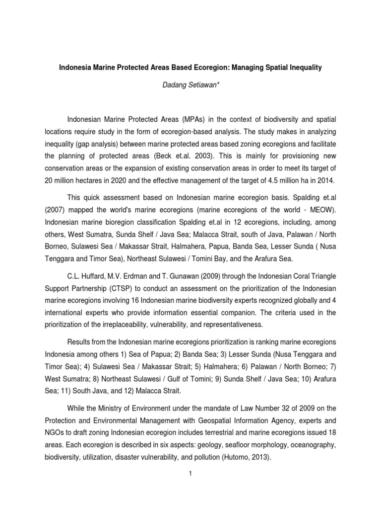 Indonesia Marine Protected Areas Based E Pdf Pdf Indonesia