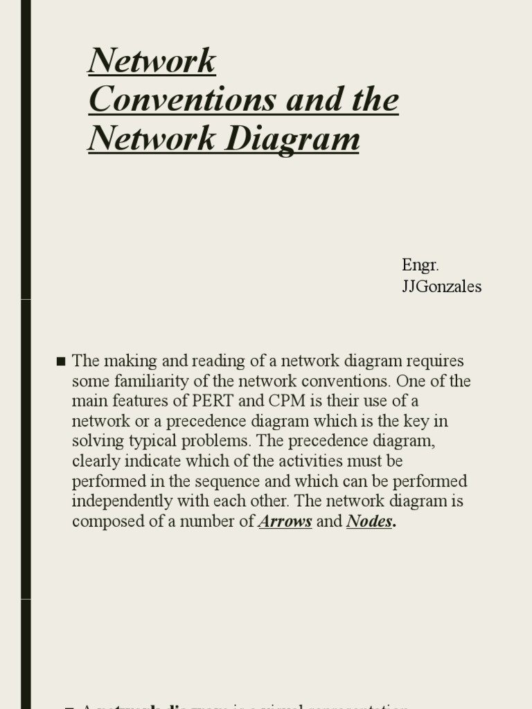 Network Conventions and The Network Diagram: Engr. Jjgonzales | PDF ...