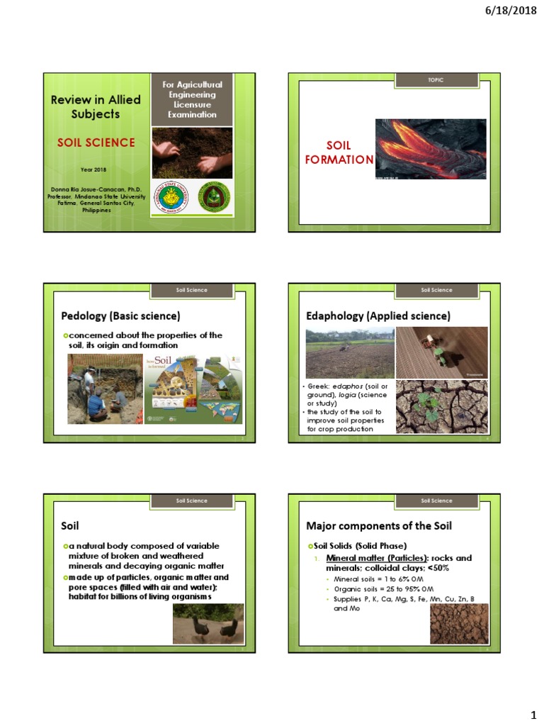 Soil Science Soil Formation: Review in Allied Subjects | PDF | Rock ...