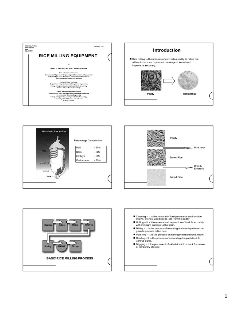 Rice Milling Equipment Overview | PDF | Rice | Mill (Grinding)