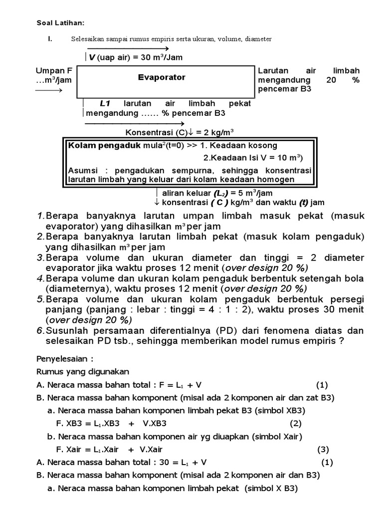Optimasi Evaporator dan Kolam Pengaduk | PDF