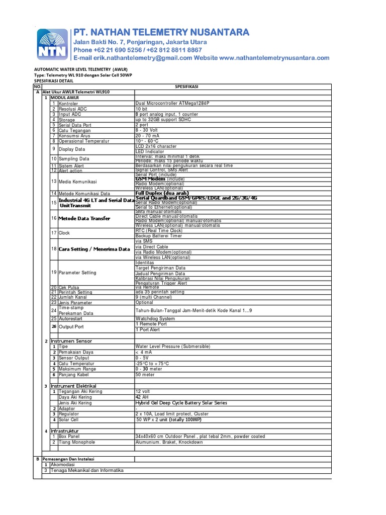 AWLR Telemetry WL910 Specifications | PDF | Telemetry | Analog To ...