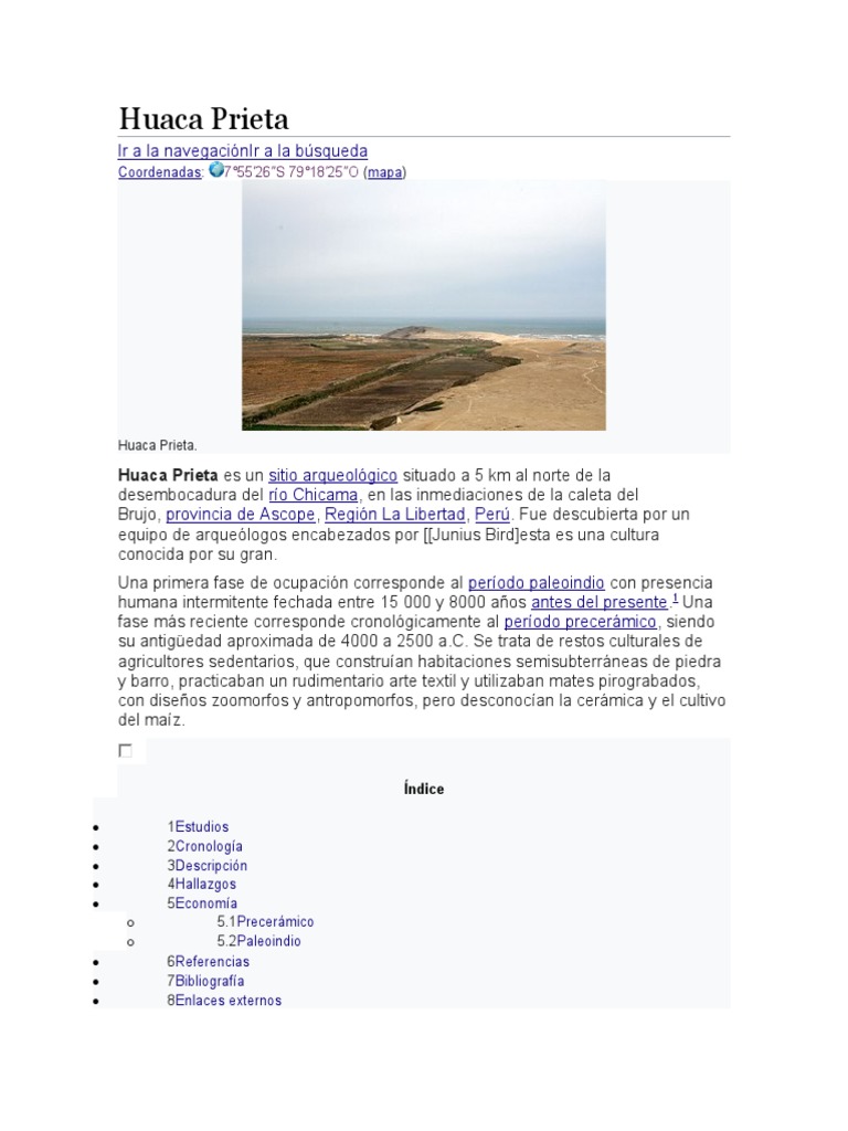 Huaca Prieta | PDF | Arqueología